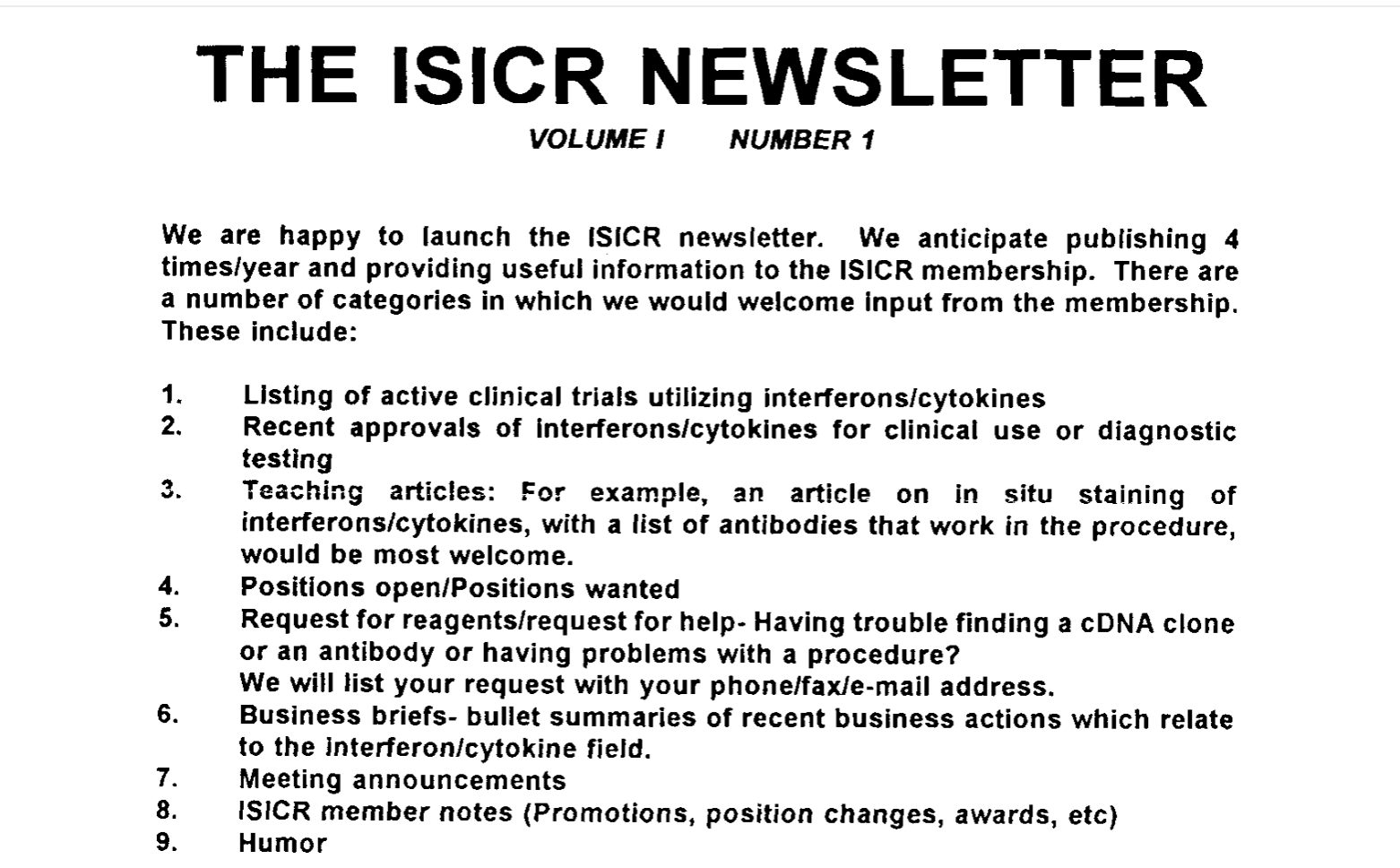 Do you have information you would like to share in a future issue ...